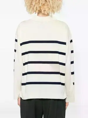 Maison Kitsuné Striped Open-collar Sweater
