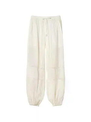 TWINSET Muslin Trousers With Lace Inserts