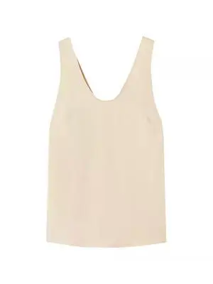 TWINSET V-neck Sleeveless Satin Top - Neutrals