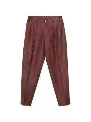 BRIGLIA 1949 Pleated Elasticated-waist Trousers - Red