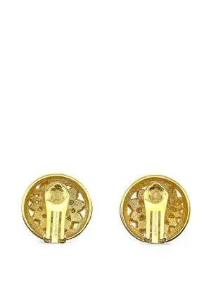 Dior 1980s Crystal Swirl Clip-on Earrings - Gold