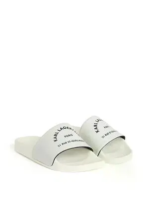 Karl Lagerfeld Kondo 2.0 Logo Print Slides - Grey