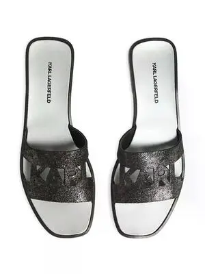 Karl Lagerfeld Glitter-effect Cut-out Slides