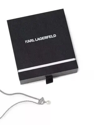 Karl Lagerfeld Tone Pearl Drop T-bar Necklace