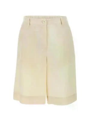 KAOS Linen Bermuda Shorts With Elasticated Waistband
