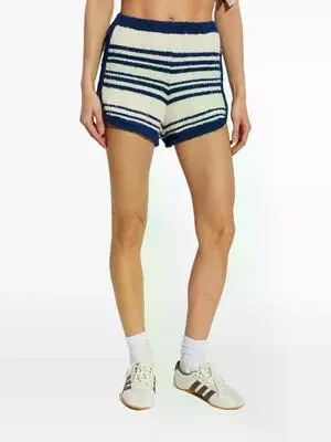 Perfect Moment Schild Stripe Pattern Bouclé Shorts - Blue