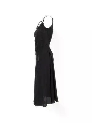 Victoria Beckham Lace-trimmed Silk Draped Dress - Black