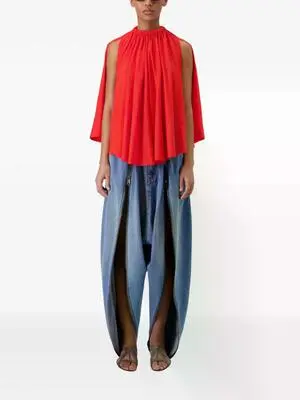 Coperni Asymmetric Draped Blouse - Red