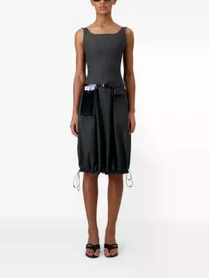 Coperni Tailored Balloon Hem Dress - Grey