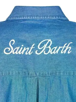 MC2 SAINT BARTH Embroidered Cotton Shirt - Blue