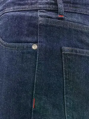 Kiton Dark Contrast Stitching Jeans - Blue