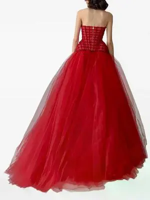 Carolina Herrera Crystal-embroidered Strapless Gown