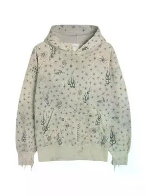 Saint Laurent Printed Hoodie - Neutrals