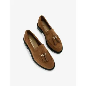 Carvela Suede Tassel Loafers - Tan