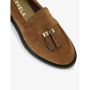 Carvela Suede Tassel Loafers - Tan