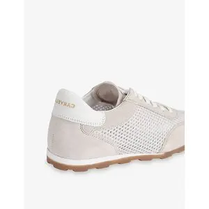 Carvela Cortona Suede And Mesh Lace-up Trainers - Bone