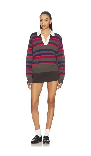 P.E Nation Retreat Stripe Collar Knit Pullover
