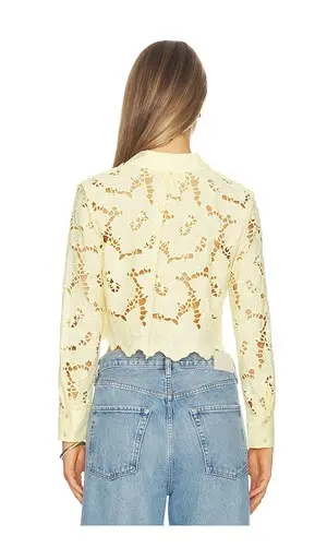 L'Agence Seychelle Cropped Button Down Top