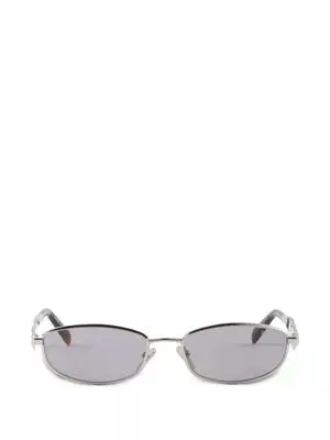 Prada Prada Eyewear Oval Metal Sunglasses With Embossed Logo Silver