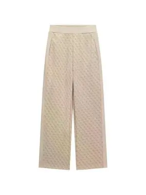 Guess Logo Patterned Trousers - Neutrals