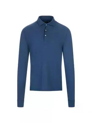Fedeli Long-sleeve Polo Shirt - Blue