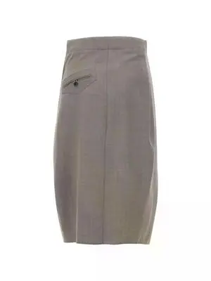 Victoria Beckham Asymmetric Folded Midi Skirt - Grey