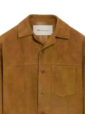 AMI Paris Suede-finish Button-up Jacket