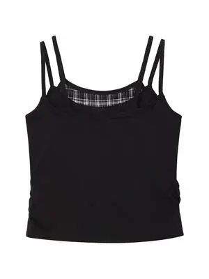 Izzue Double-strap Logo Plaque Top - Black