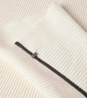 Brunello Cucinelli Cashmere Ribbed Monili-detail Scarf