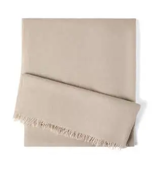 Brunello Cucinelli Cashmere-silk Fringed Scarf Brown