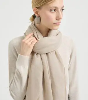 Brunello Cucinelli Cashmere-silk Fringed Scarf - Brown