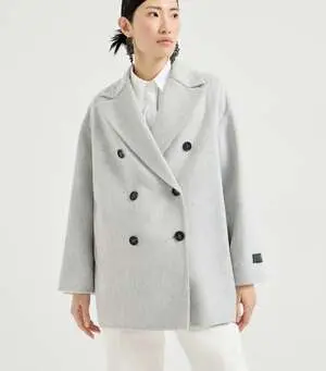 Brunello Cucinelli Cashmere Double Beaver Cloth Pea Coat