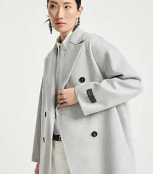 Brunello Cucinelli Cashmere Double Beaver Cloth Pea Coat