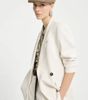 Brunello Cucinelli Double-breasted Twill Blazer