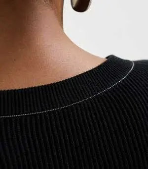 Brunello Cucinelli Cotton Monili-detail Crew Neck Sweater