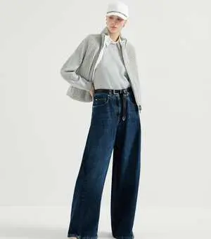 Brunello Cucinelli Cashmere Ribbed Sweater With Monili Trim