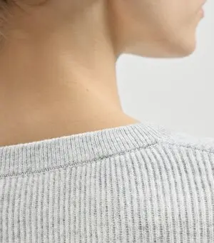 Brunello Cucinelli Cashmere Ribbed Sweater With Monili Trim