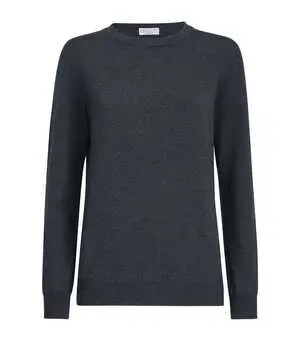 Brunello Cucinelli Cashmere Sweater With Monili Trim