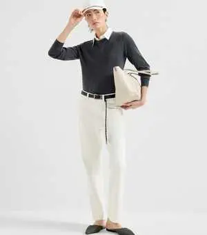Brunello Cucinelli Cashmere Sweater With Monili Trim