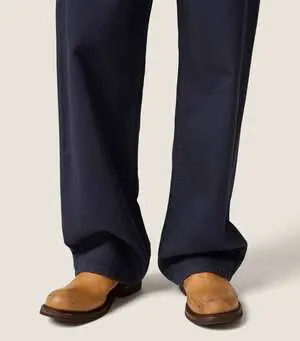 Miu Miu Cotton Gabardine Straight Trousers