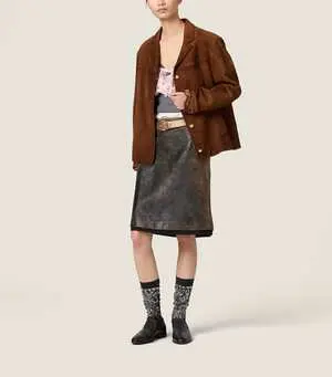 Miu Miu Waxed Suede Jacket