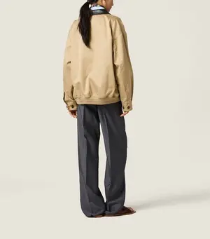 Miu Miu Leather-trimmed Cotton Bomber Jacket