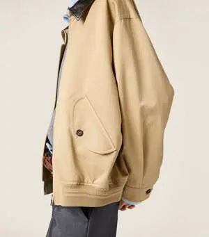 Miu Miu Leather-trimmed Cotton Bomber Jacket