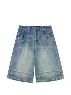 FIVE CM Panelled Wide Leg Denim Shorts - Blue