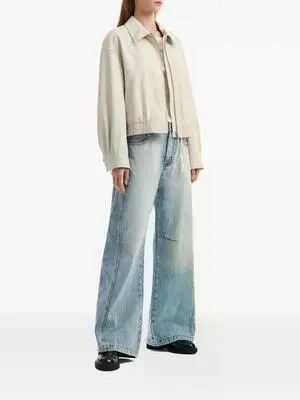 TOUT A COUP Zip-up Collared Bomber Jacket - Neutrals