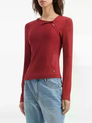 B+AB Knotted Long-sleeve Top - Red