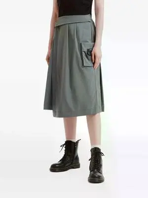 Izzue Buckle-detail Midi Skirt - Grey