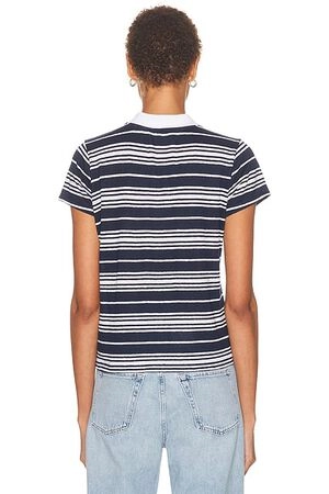 FRAME Striped Short Sleeve Polo - Navy Multi