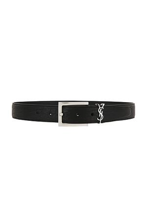 Saint Laurent Cassandre Buckle Belt - Nero