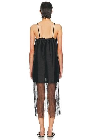 Chan Luu Techno Taffeta Mesh Dress